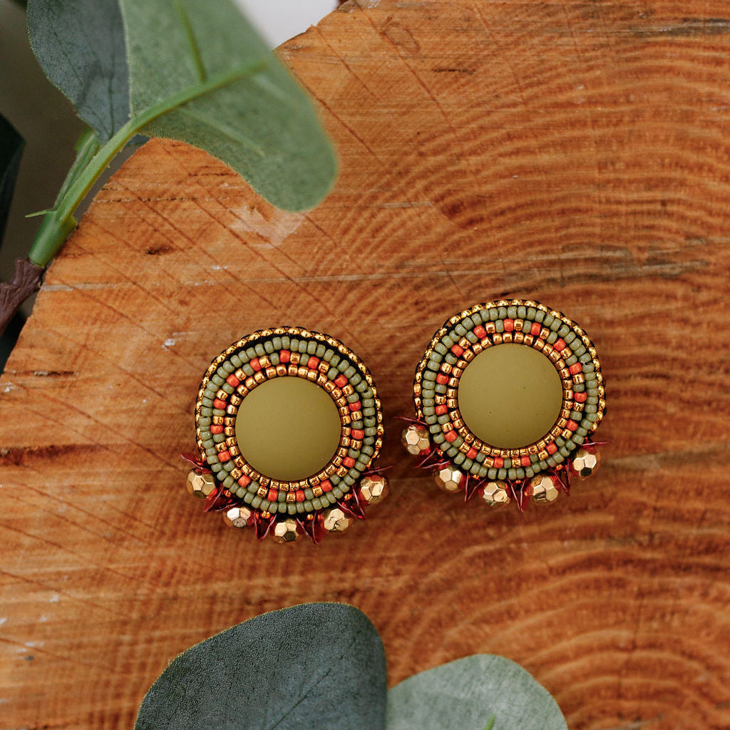 Golden Ember Beaded Earrings – S & K Collective